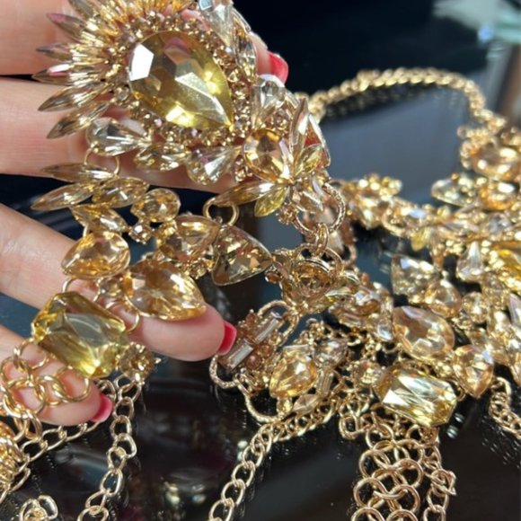 Jewelry | Luxury Crystal Rhinestone Belly Body Chain Love Belly Body ...